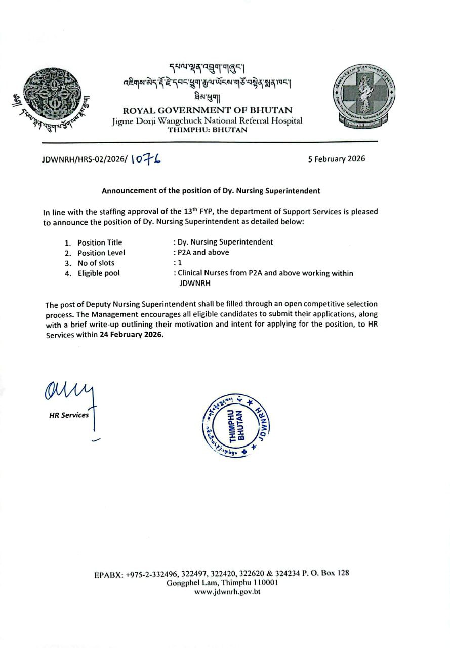 Position of Dy. Nursing Superintendent – JDWNRH